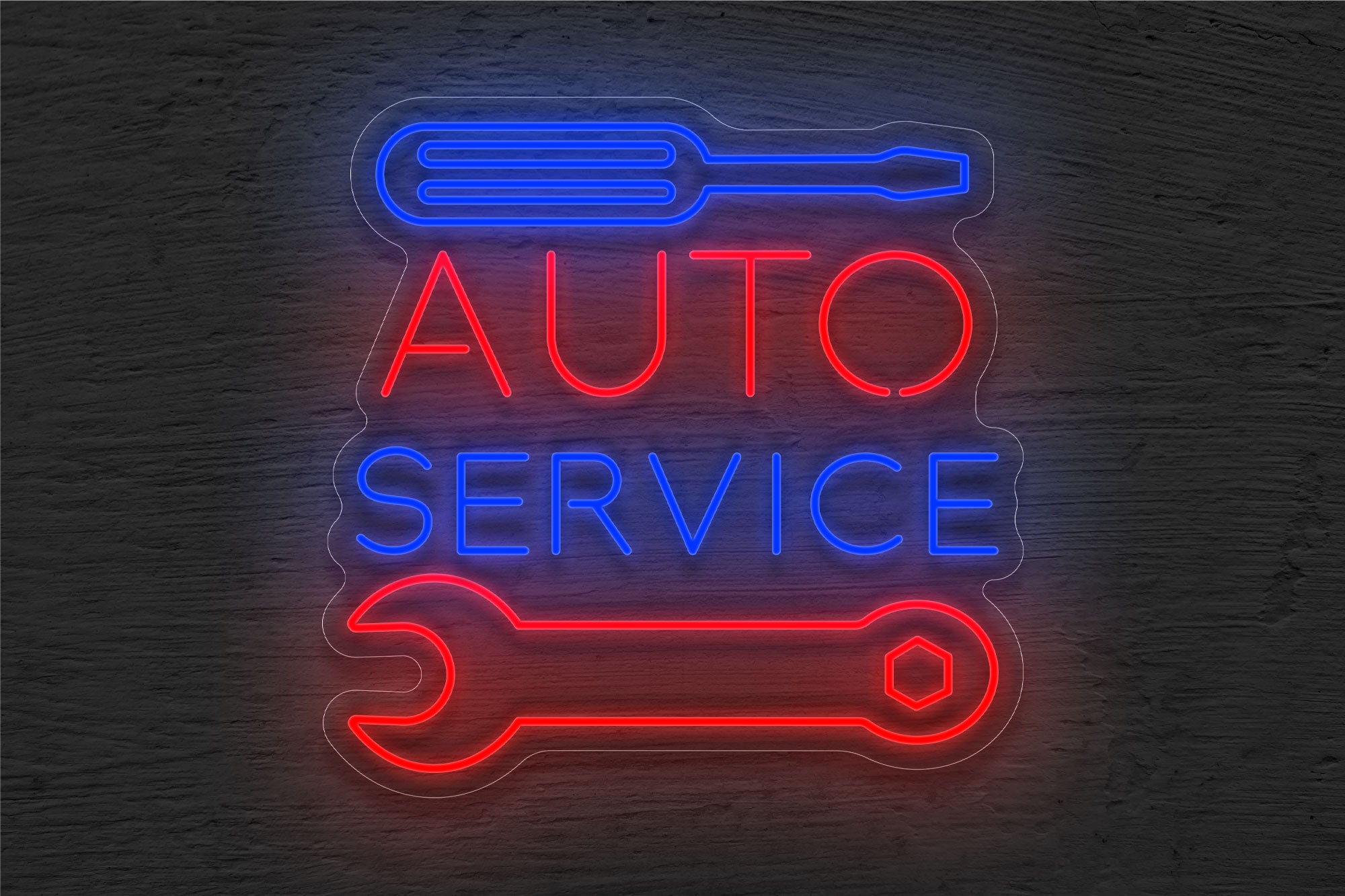 Screw "Auto Service" Tool LED Neon Sign | Best Buy Neon Signs