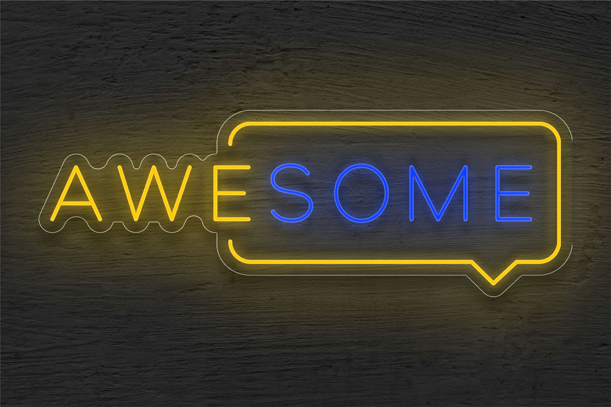"Awesome" with Callout Border LED Neon Sign | Best Buy Neon Signs