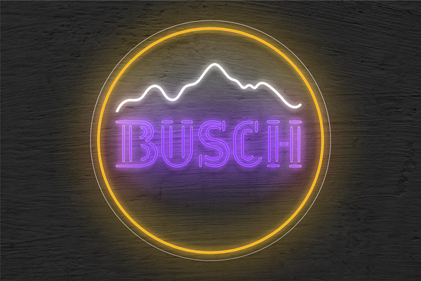 "BUSCH" with Mountain and Border LED Neon Sign - Best Buy Neon Signs