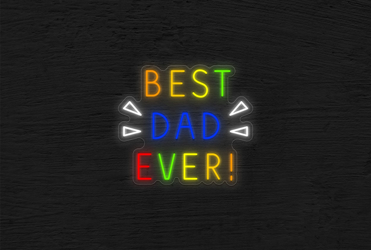 Colorful Best Dad Ever! LED Neon Sign | Holiday Neon Signs | Best Buy ...