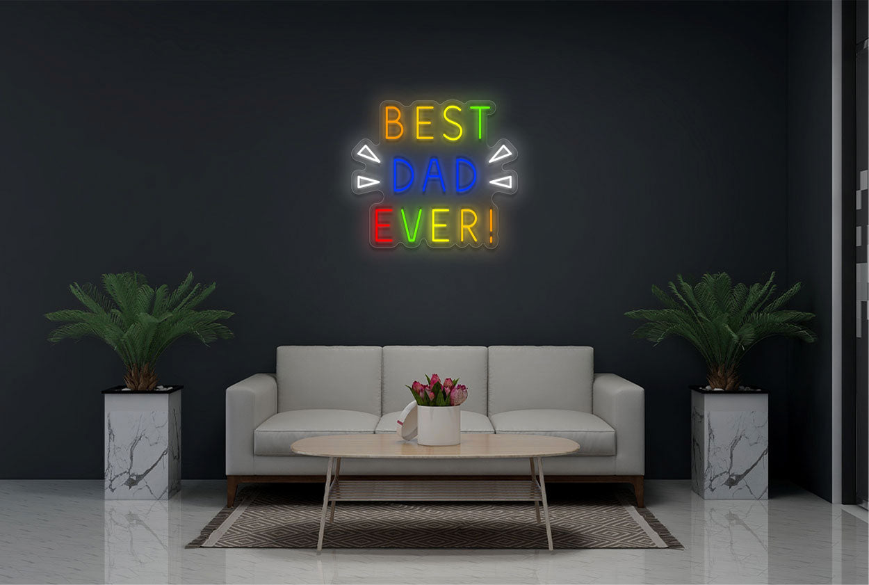 Colorful Best Dad Ever! LED Neon Sign | Holiday Neon Signs | Best Buy ...