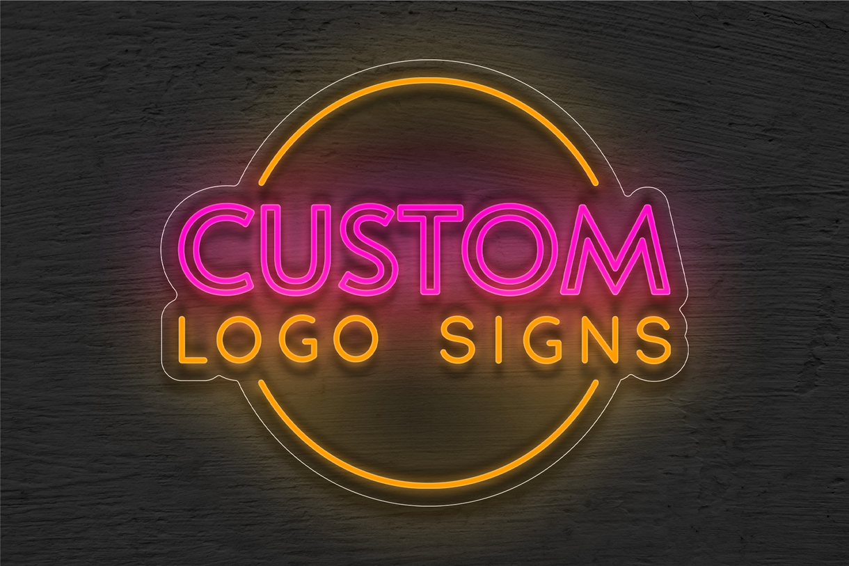 Buy Custom Logo Signs with Circle Border LED Neon Sign | Best Selling ...