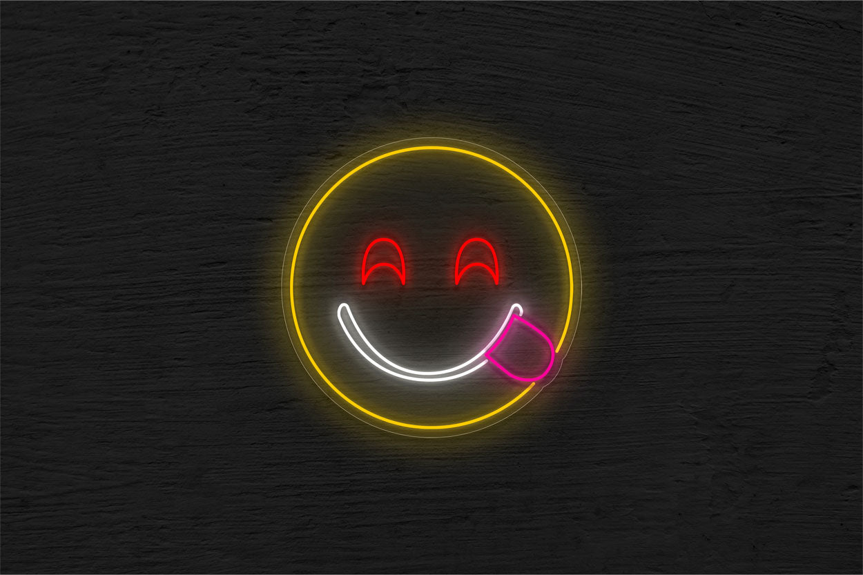 Delicious Face Emoji LED Neon Sign | Emoji Neon Signs | Best Buy Neon Signs