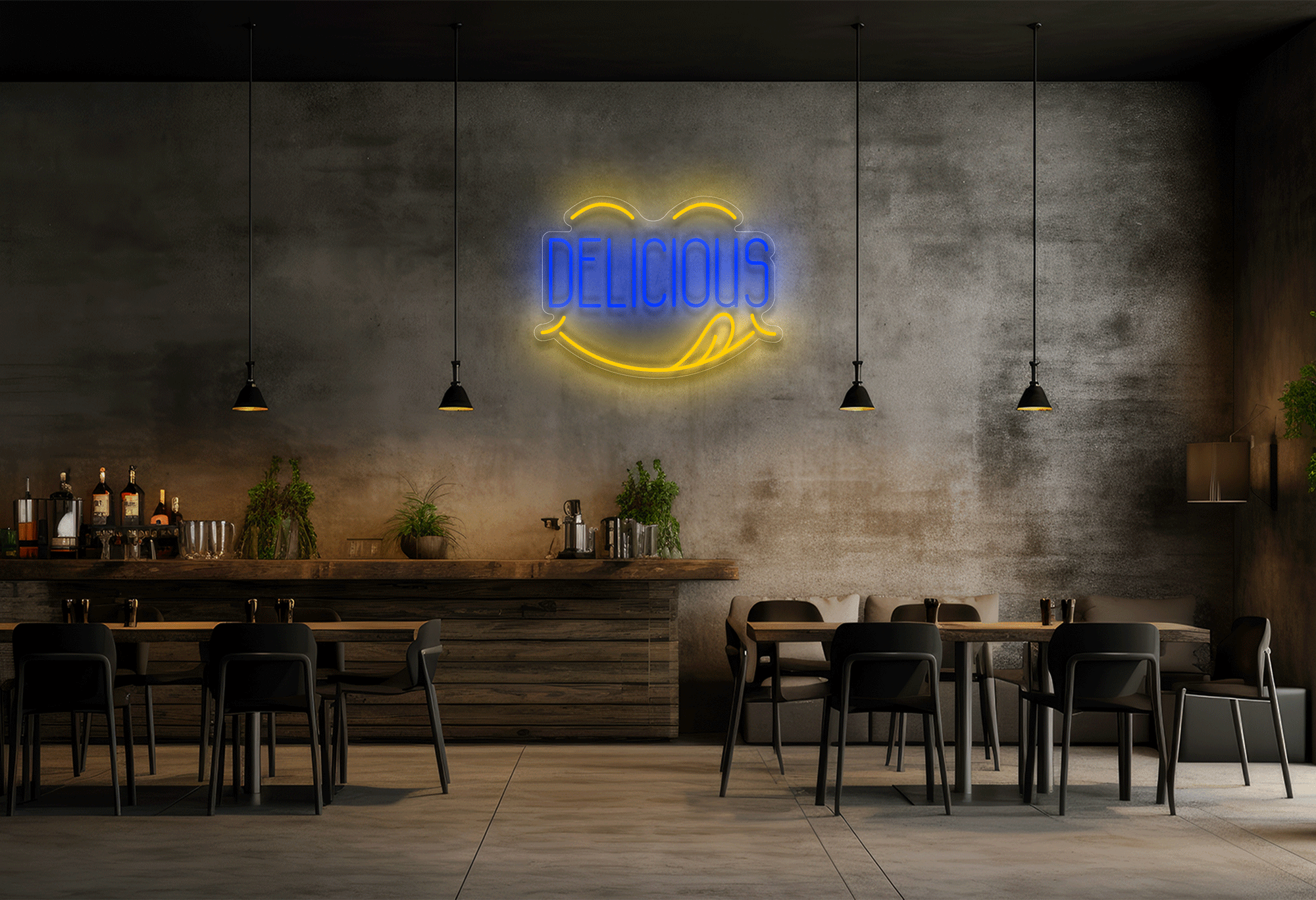 Delicious with Border LED Neon Sign | Inspirational Neon Signs | Best ...
