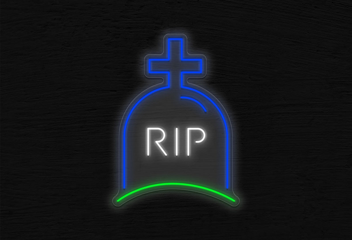 Buy RIP Tombstone with Cross LED Neon Sign | Best Selling Neon Signs ...