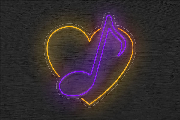 Heart and Eighth Note LED Neon Sign | Music Neon Signs | Best Buy Neon ...