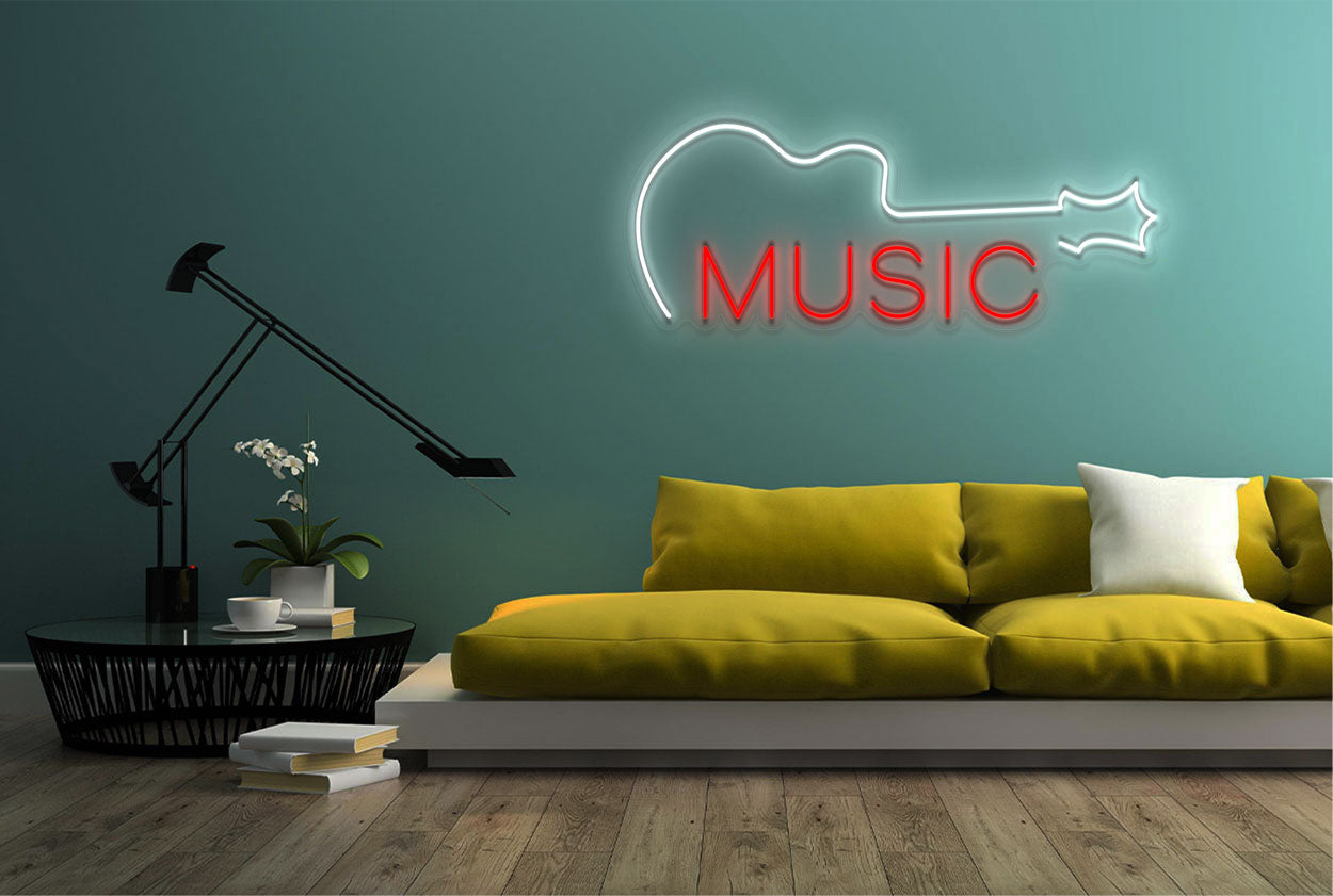 Guitar and Music 2 LED Neon Sign | Music Neon Signs | Best Buy Neon Signs