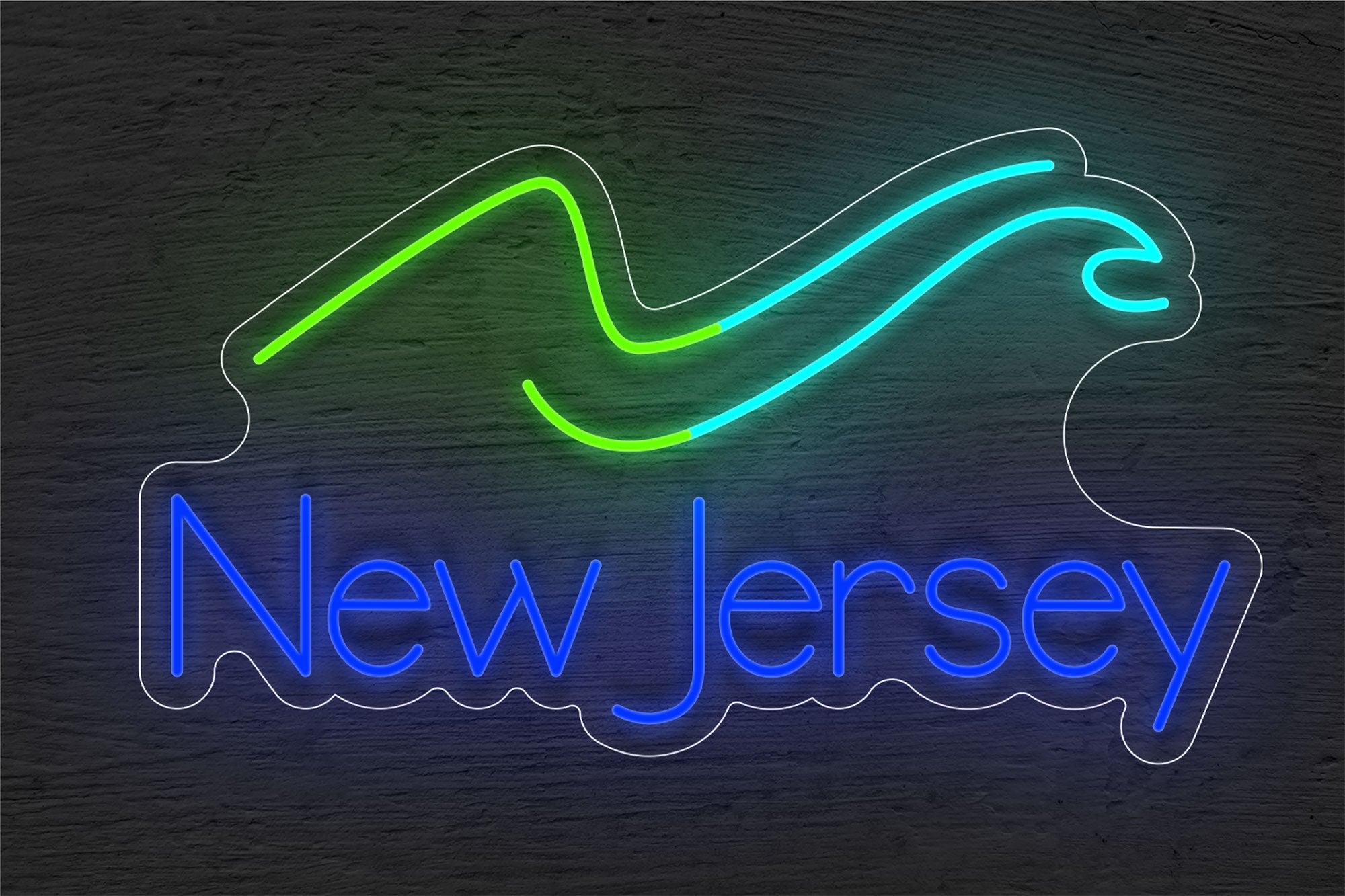 New Jersey with Logo LED Neon Sign | USA Neon Signs | Best Buy Neon Signs