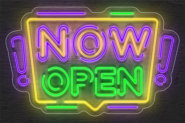 Multi-color "NOW OPEN" LED Neon Sign - Best Buy Neon Signs