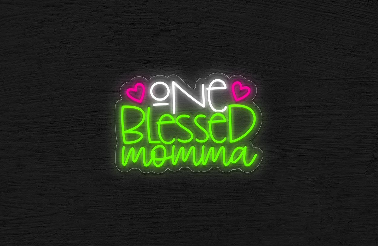 One Blessed Momma LED Neon Sign | Holiday Neon Signs | Best Buy Neon Signs