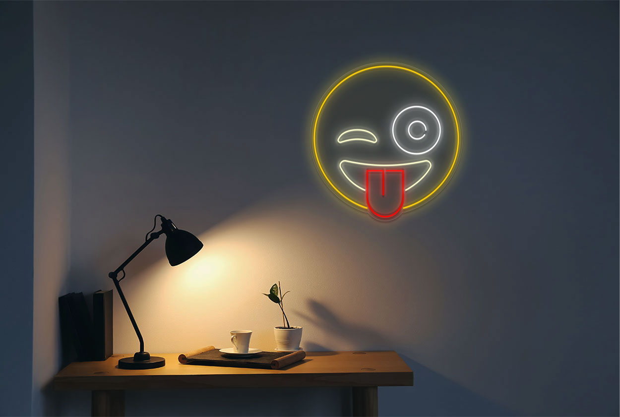 Buy Silly Emoji LED Neon Sign | Emoji Neon Signs from Best Buy Neon Signs