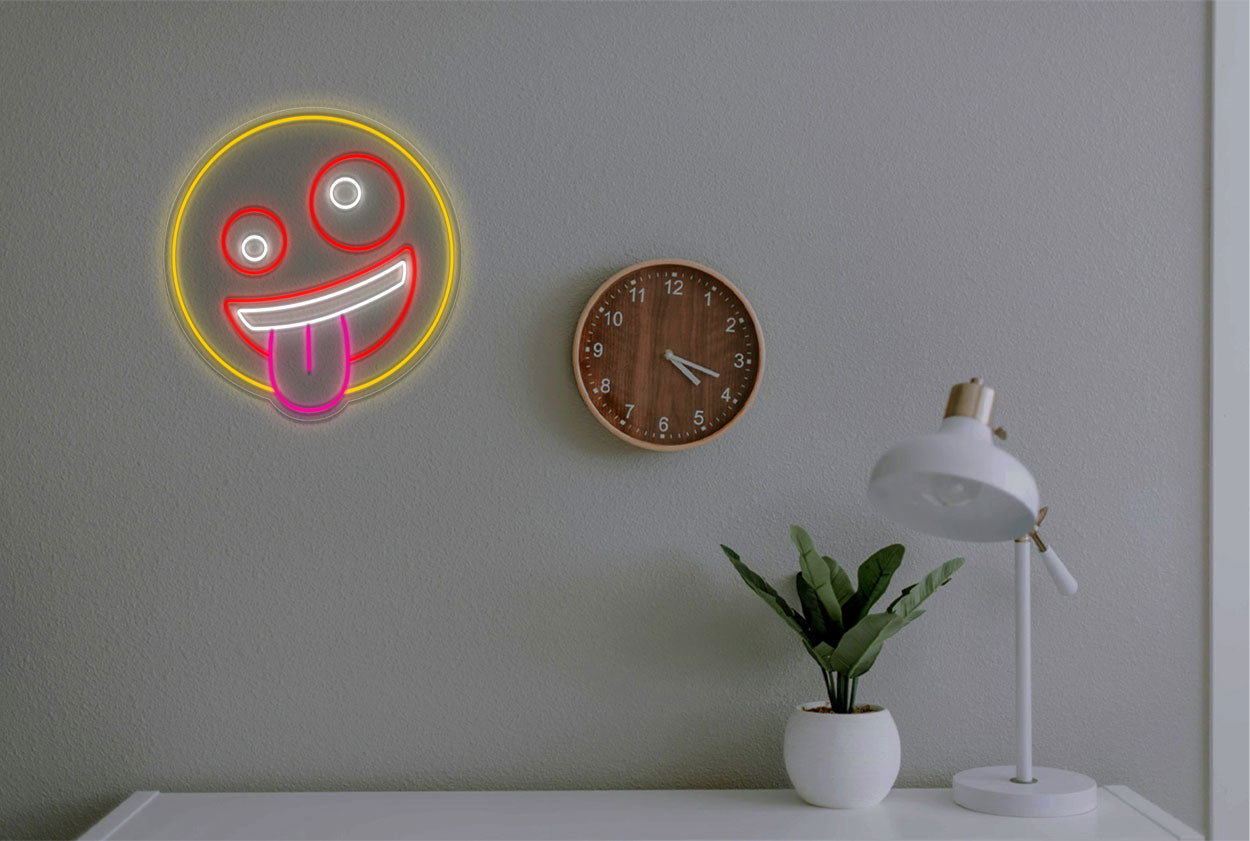 Silly Faced Emoji LED Neon Sign | Emoji Neon Signs | Best Buy Neon Signs