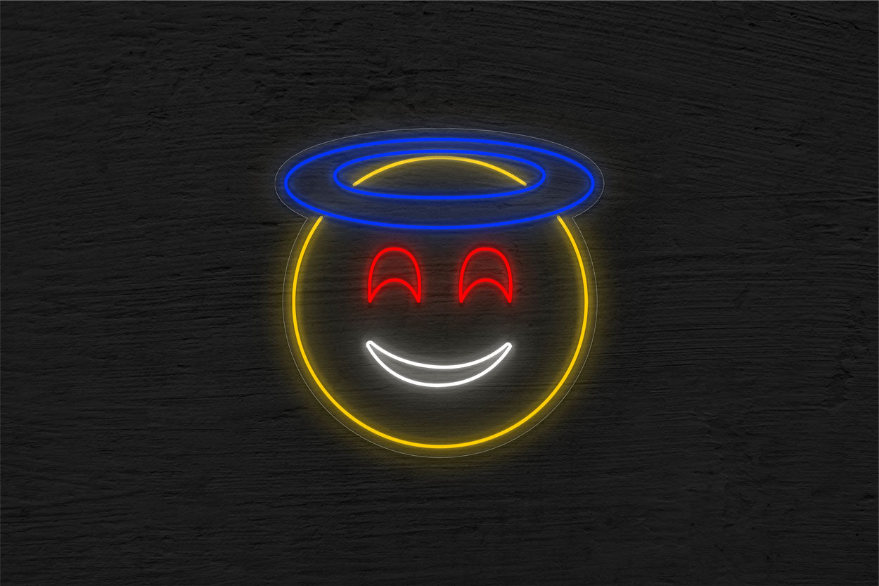Smiling Face with Halo Emoji LED Neon Sign | Emoji Neon Signs | Best ...
