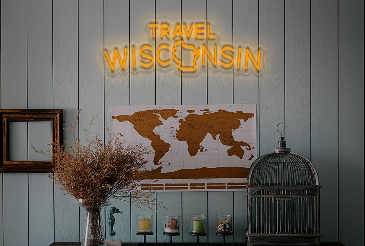 Travel Wisconsin with Logo LED Neon Sign | USA Neon Signs | Best Buy ...